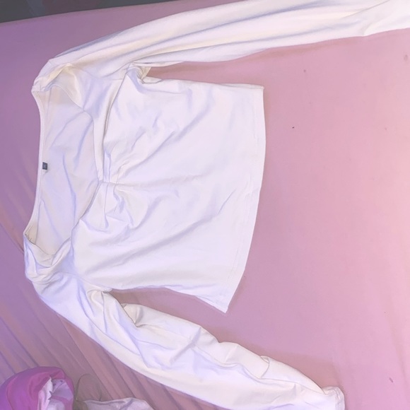 Tops | Never Worn Cream Colored Square Neck Cropped Top | Poshmark
